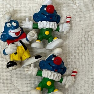 Vintage Peyo Schleich Smurfs PVC Smurfs Clowns, 3 Circus Clowns 1977 ...