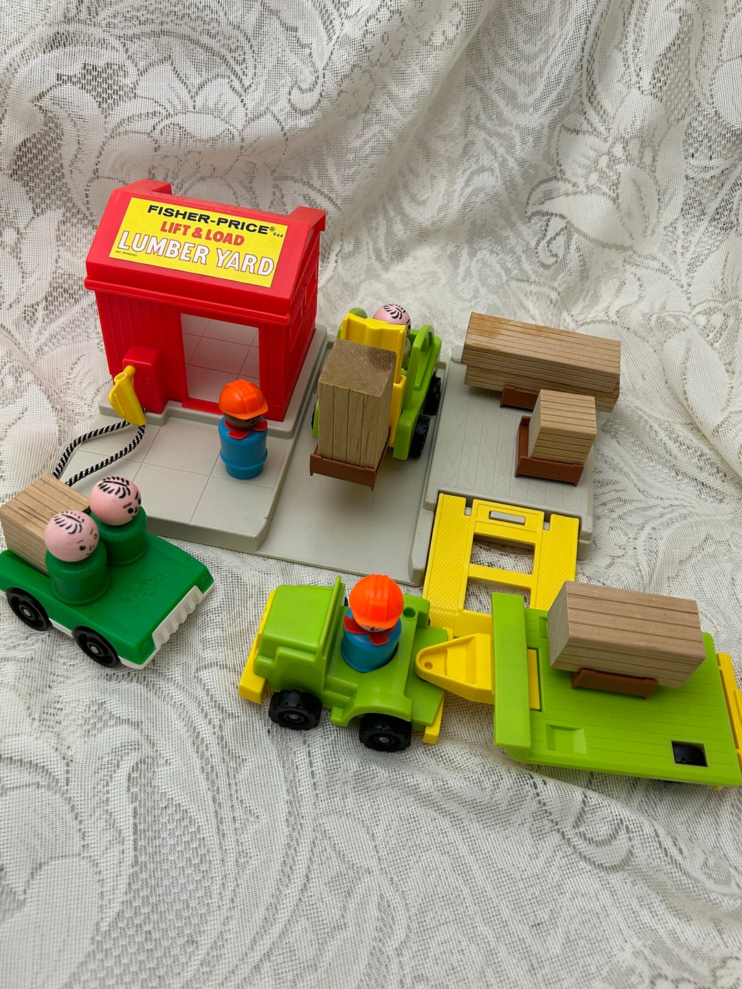 Fisher Price 944 Lift and Load Lumber Yard W/2 Cars Little - Etsy
