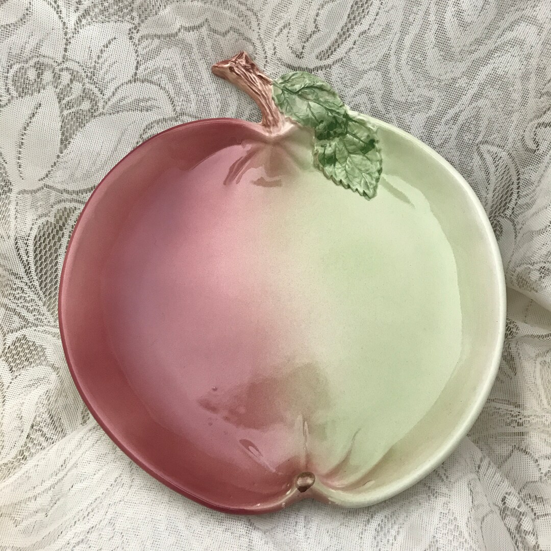 Apple Serving Tray, Majolica Style Colorful Ceramic Fruit Platter, Made ...