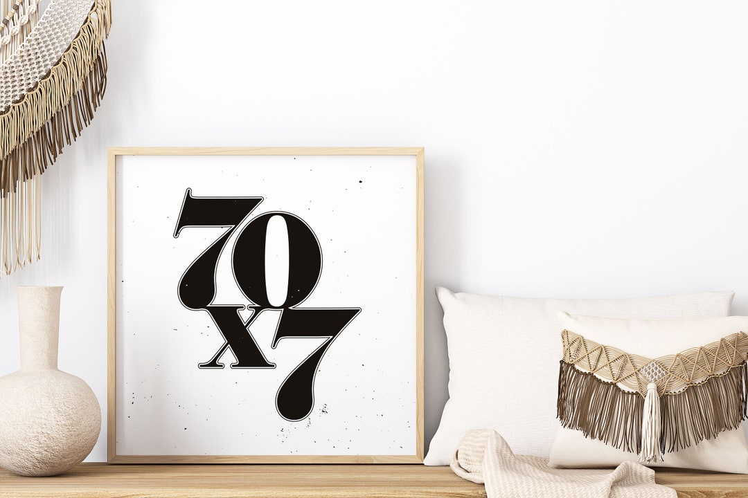 Digital Download: 70 X 7 Bible Verse Print, How Often Should I Forgive ...