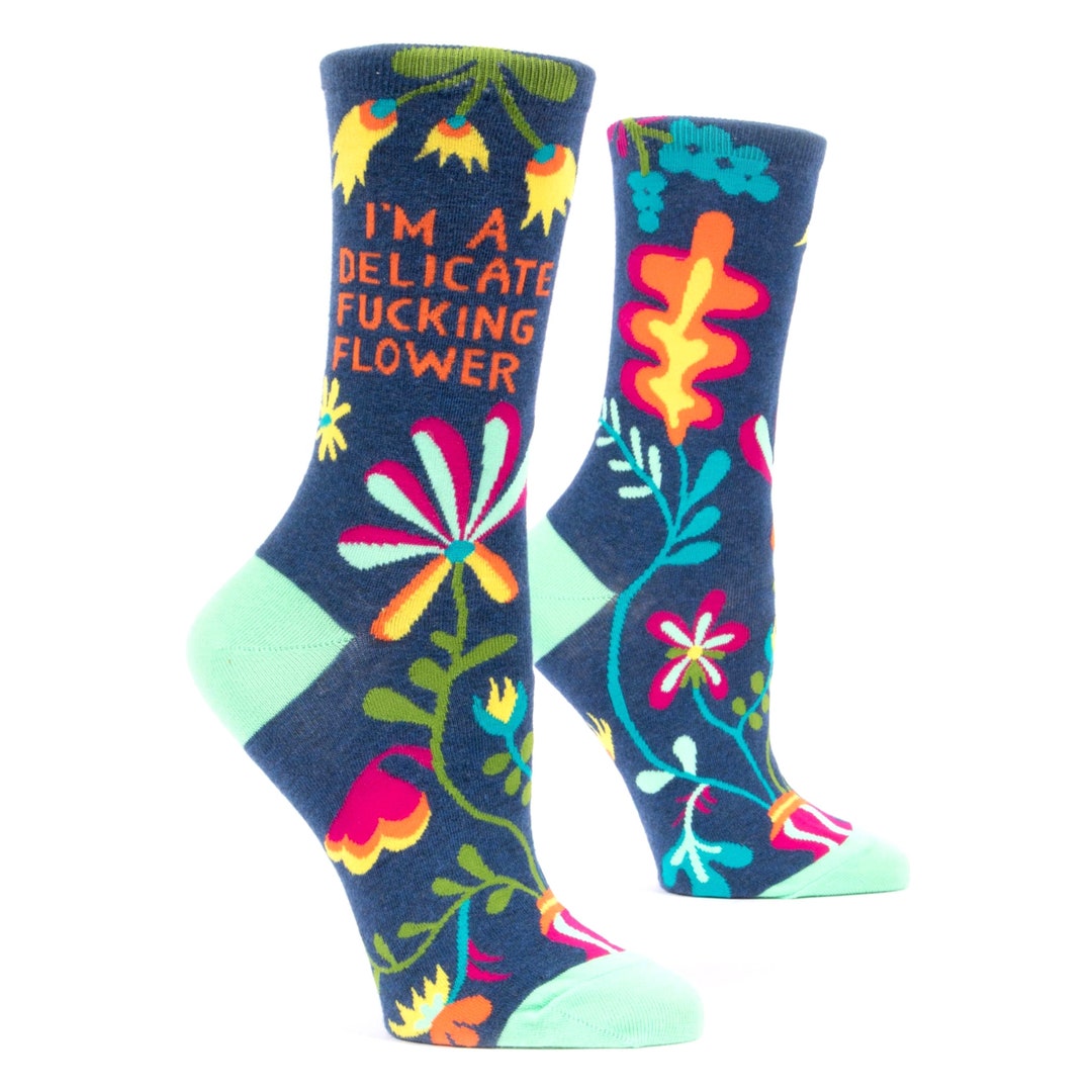I Am a Delicate Fucking Flower Women Socks, Funny Colourful Sarcastic ...