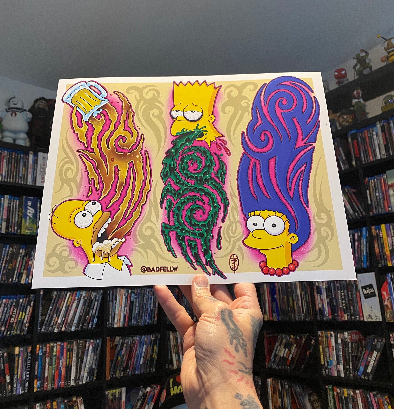 Simpsons Tribal Tattoo Flash Sheet - Etsy