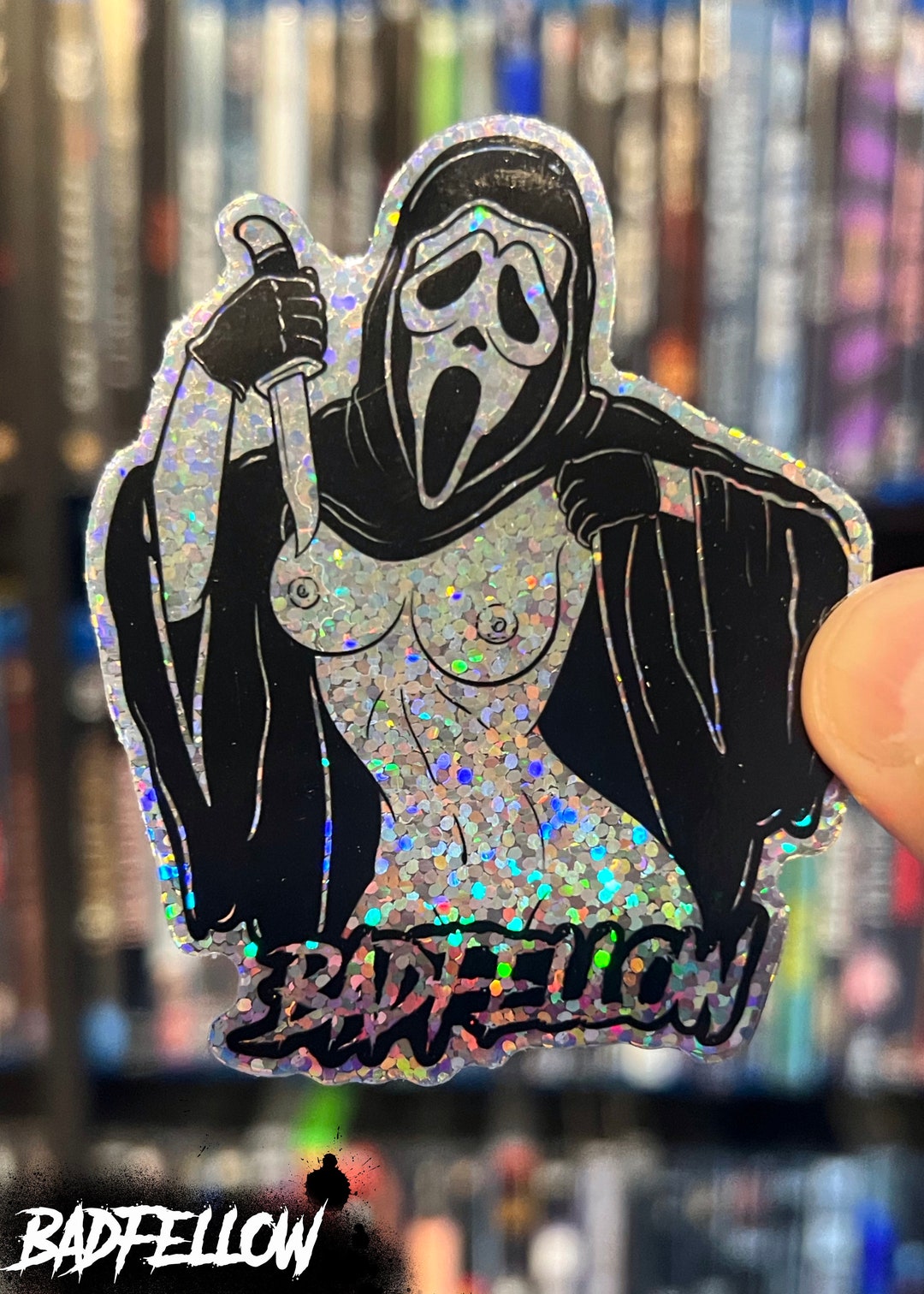 Sexy Ghost Face Glitter Sticker - Etsy