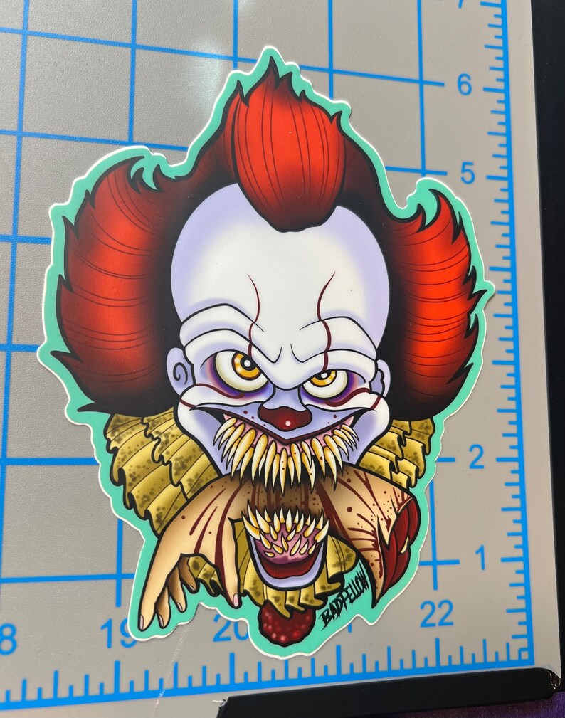 Scary Clown Vinyl Sticker: Horror Slasher Tattoo Art - Etsy