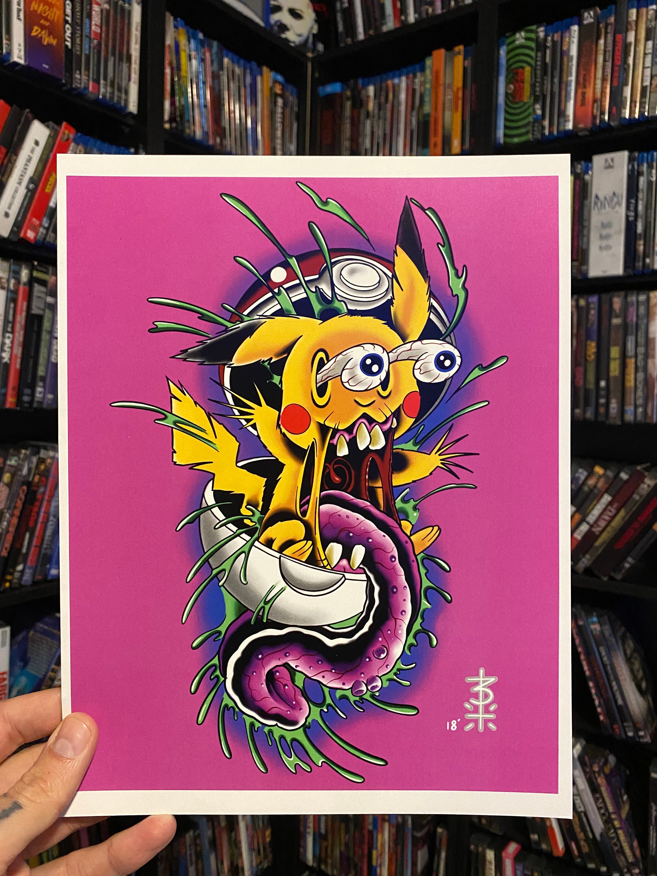 Pikachu Rat Fink Pocket Monster Pokémon Pokéball Art Print - Etsy