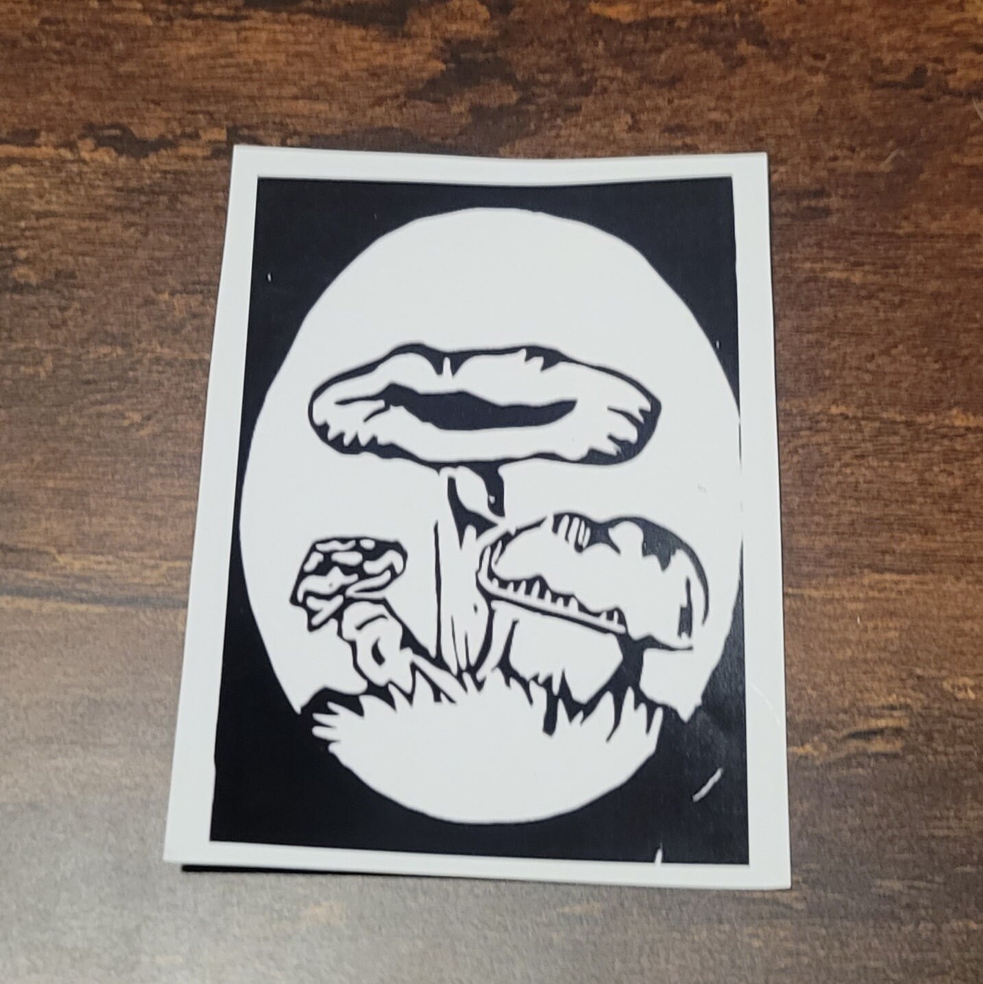 Linocut Mushroom Sticker - Etsy