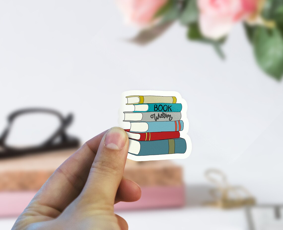 Book worm stickers book lover waterproof sticker coffee mug | Etsy