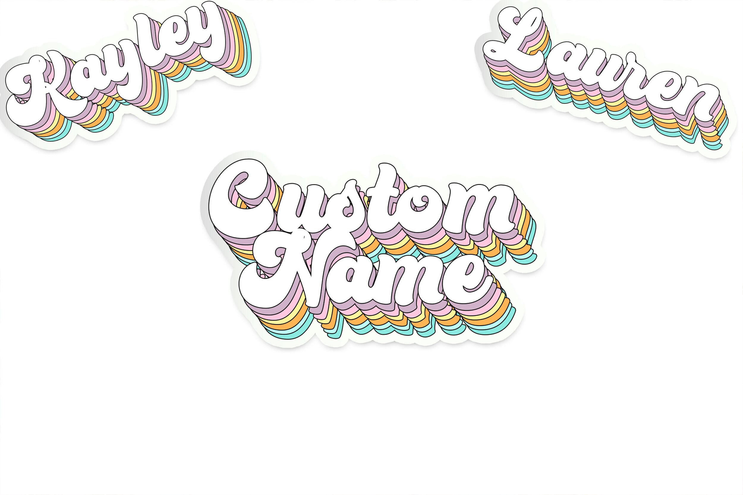 Retro Name Sticker Custom Waterproof Sticker Vinyl Stickers - Etsy