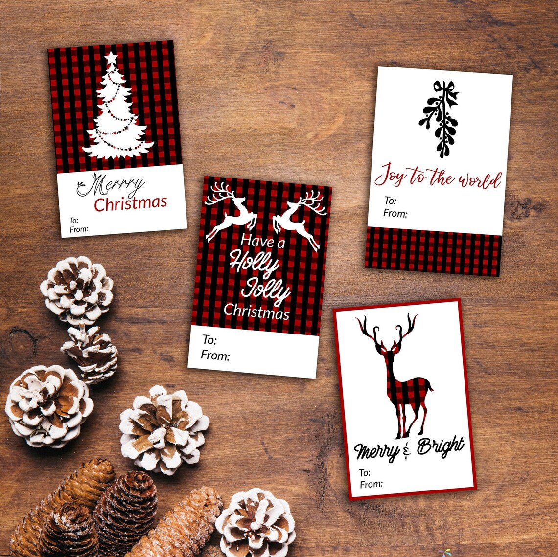 Buffalo Plaid Christmas Gift Tag Holiday Gift Tag Holiday - Etsy