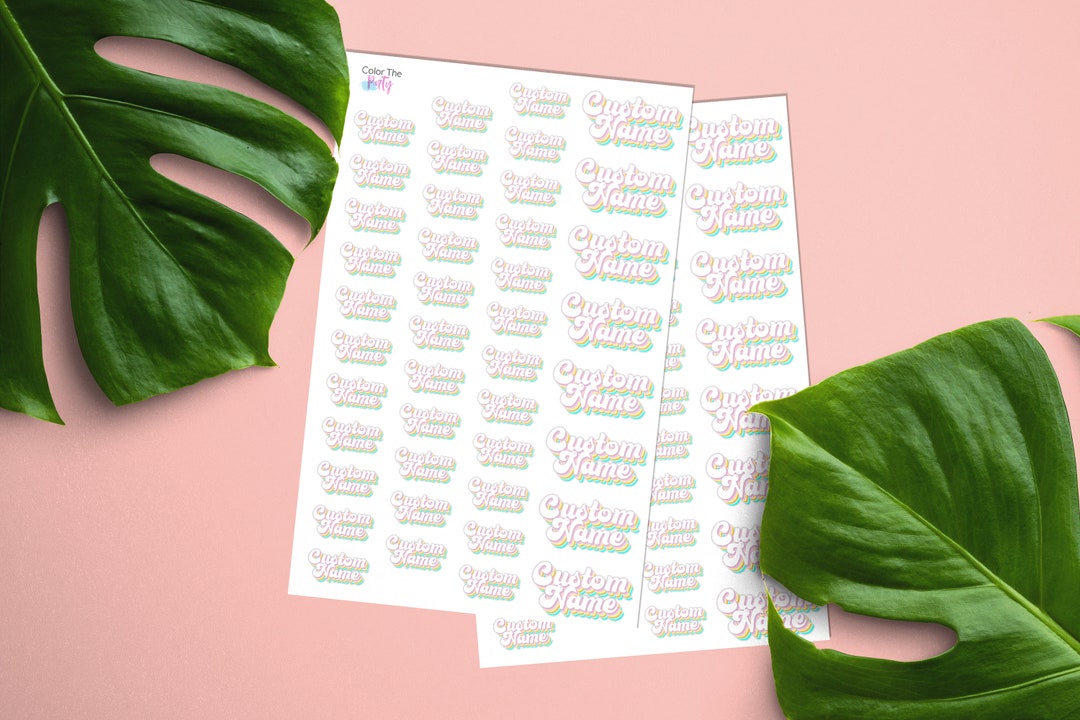 Custom Name Sticker Sheet, School Supplies Stickers, Waterproof Sticker ...