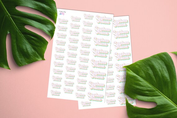 Custom Name sticker sheet, school supplies stickers, waterproof sticker ...