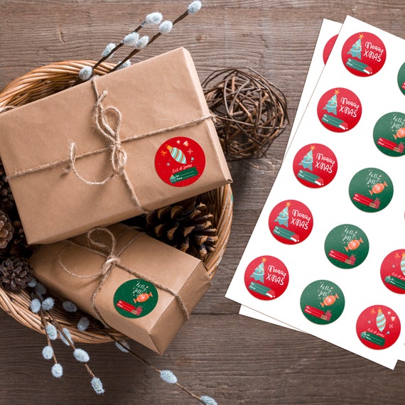 Christmas Gift Tags Sticker Sheet, Holiday Gift Tag Stickers, Cute ...