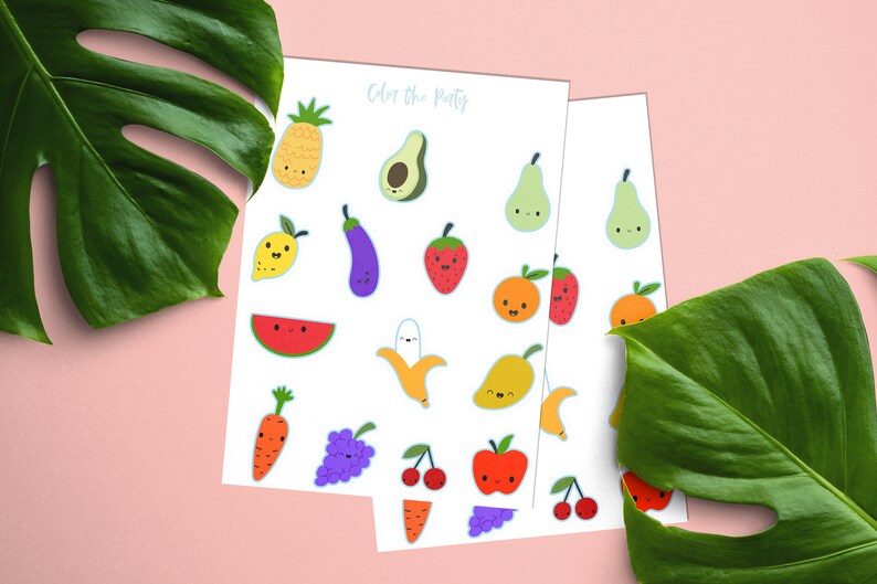 Kawaii Fruit Sticker Sheet Cute Fruit Vinyl Stickers Food - Etsy
