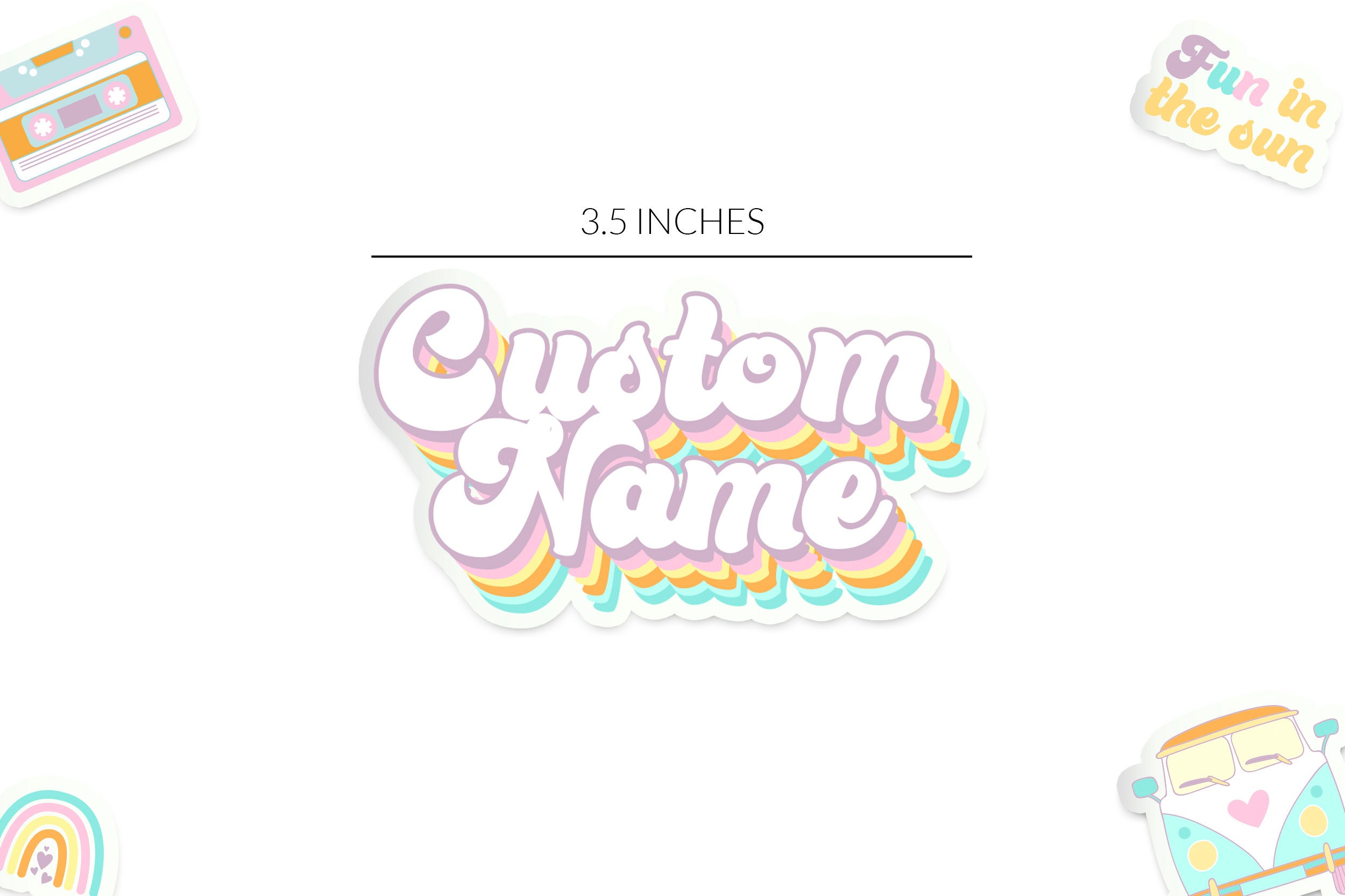 Custom Name sticker Retro waterproof sticker vinyl name | Etsy