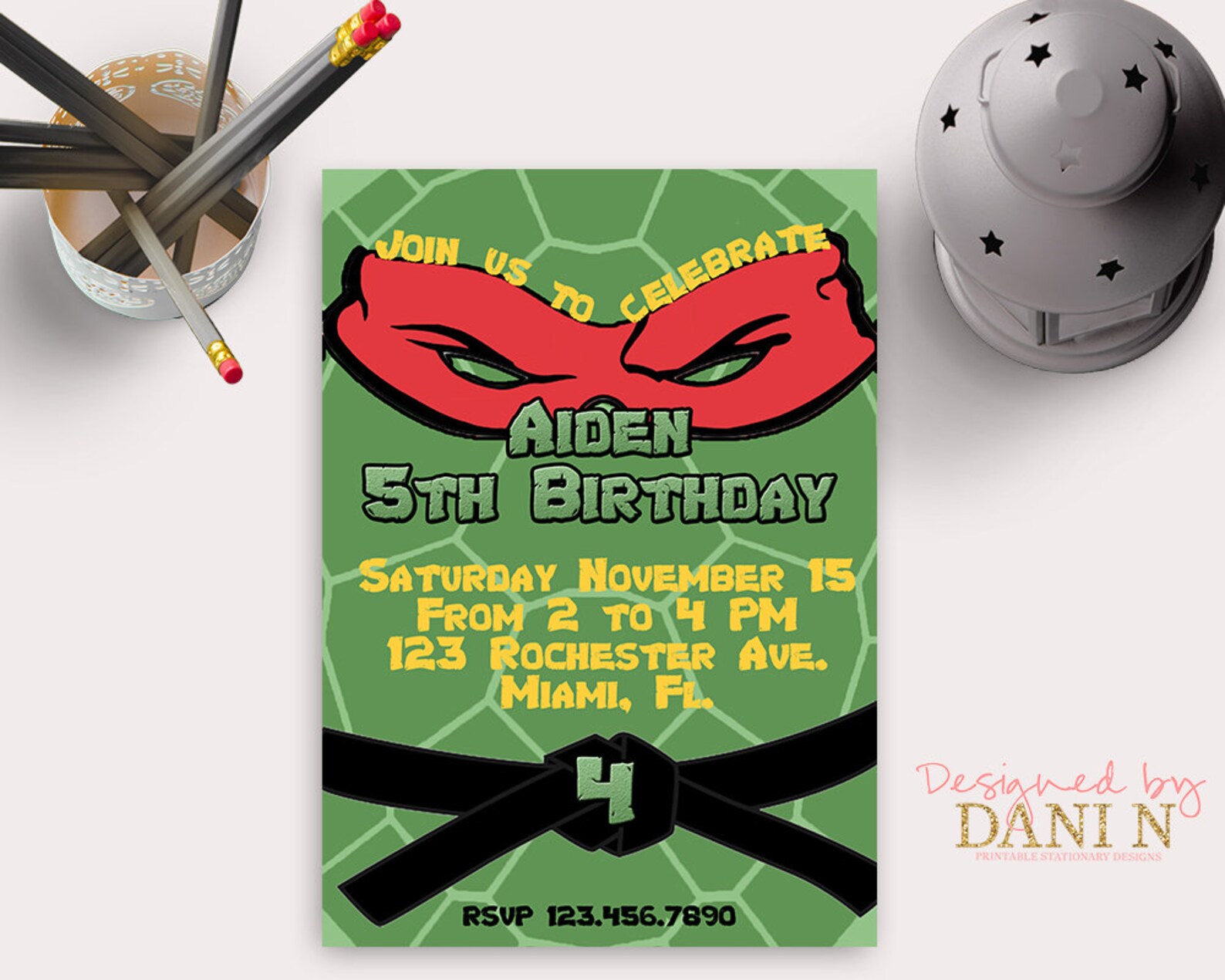 Ninja Turtle Birthday Invitation, Ninja Party, Teenage Mutant Ninja ...