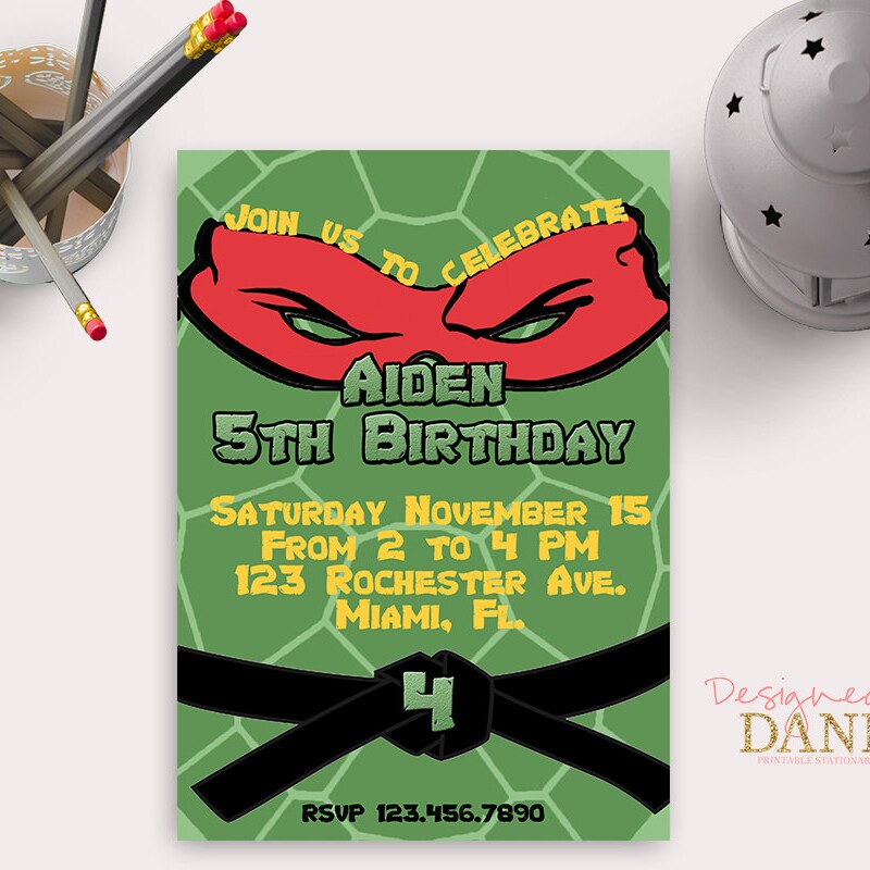 Ninja Turtle Invite - Etsy