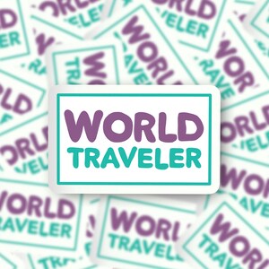 World Traveler Stickers, Traveler Waterproof Sticker, Coffee Sticker ...