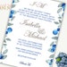Blueberry Wedding Invitation, Winter Wedding Suite, Blue and Gray ...