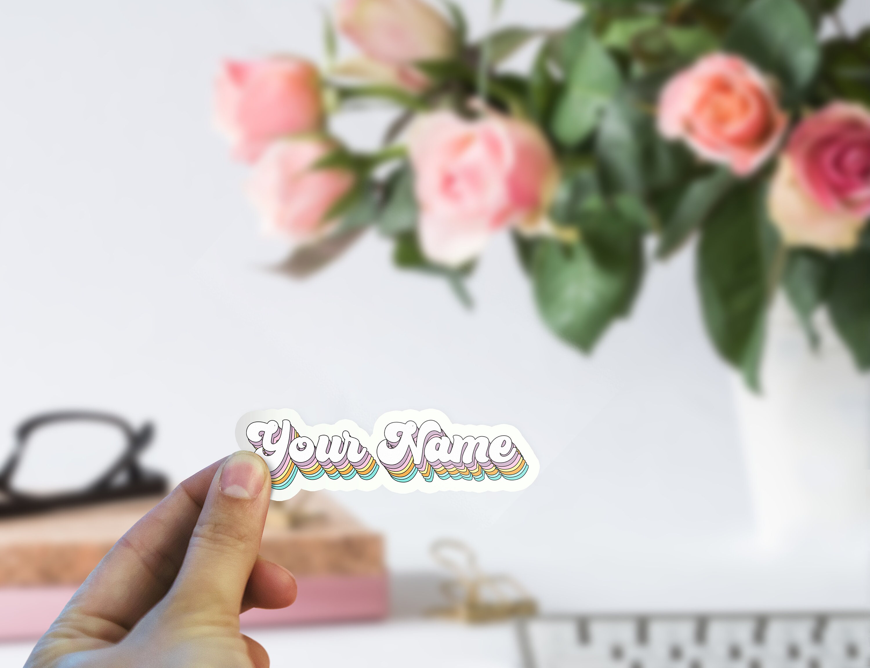 Retro Name Sticker Custom Waterproof Sticker Vinyl Stickers - Etsy