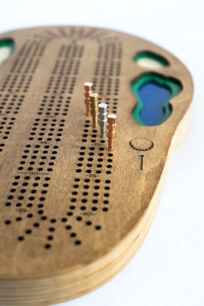 Custom Engraved Golf Themed Cribbage Board - Etsy