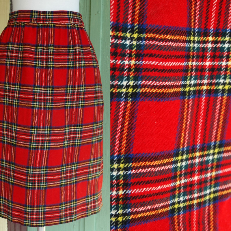 Red Plaid Skirt 29 - Etsy
