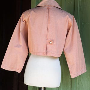 1980s 1990s Dusty Pink Cropped Relaxed Fit Jacket // 80s 90s Cotton ...