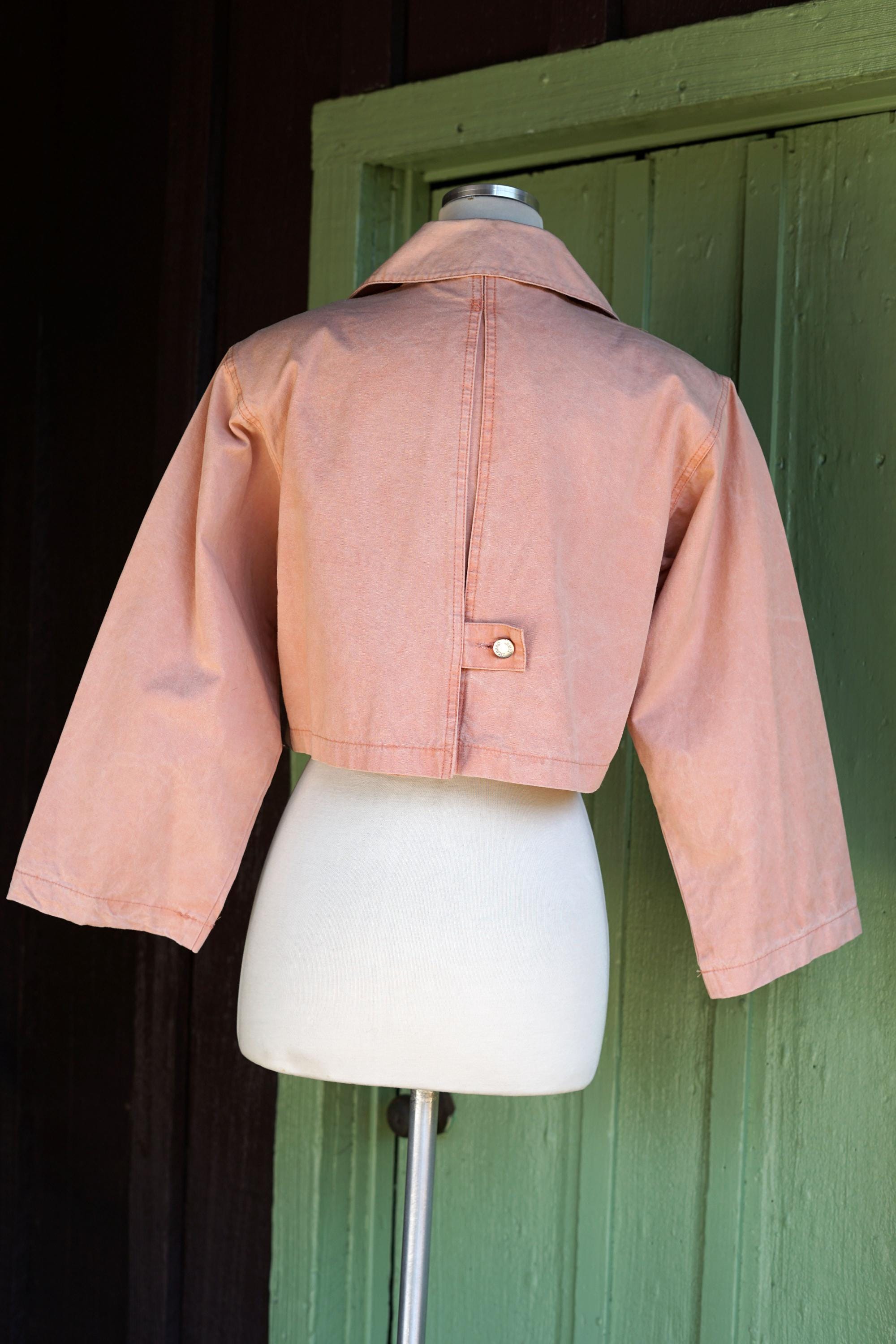 1980s 1990s Dusty Pink Cropped Relaxed Fit Jacket // 80s 90s Cotton ...