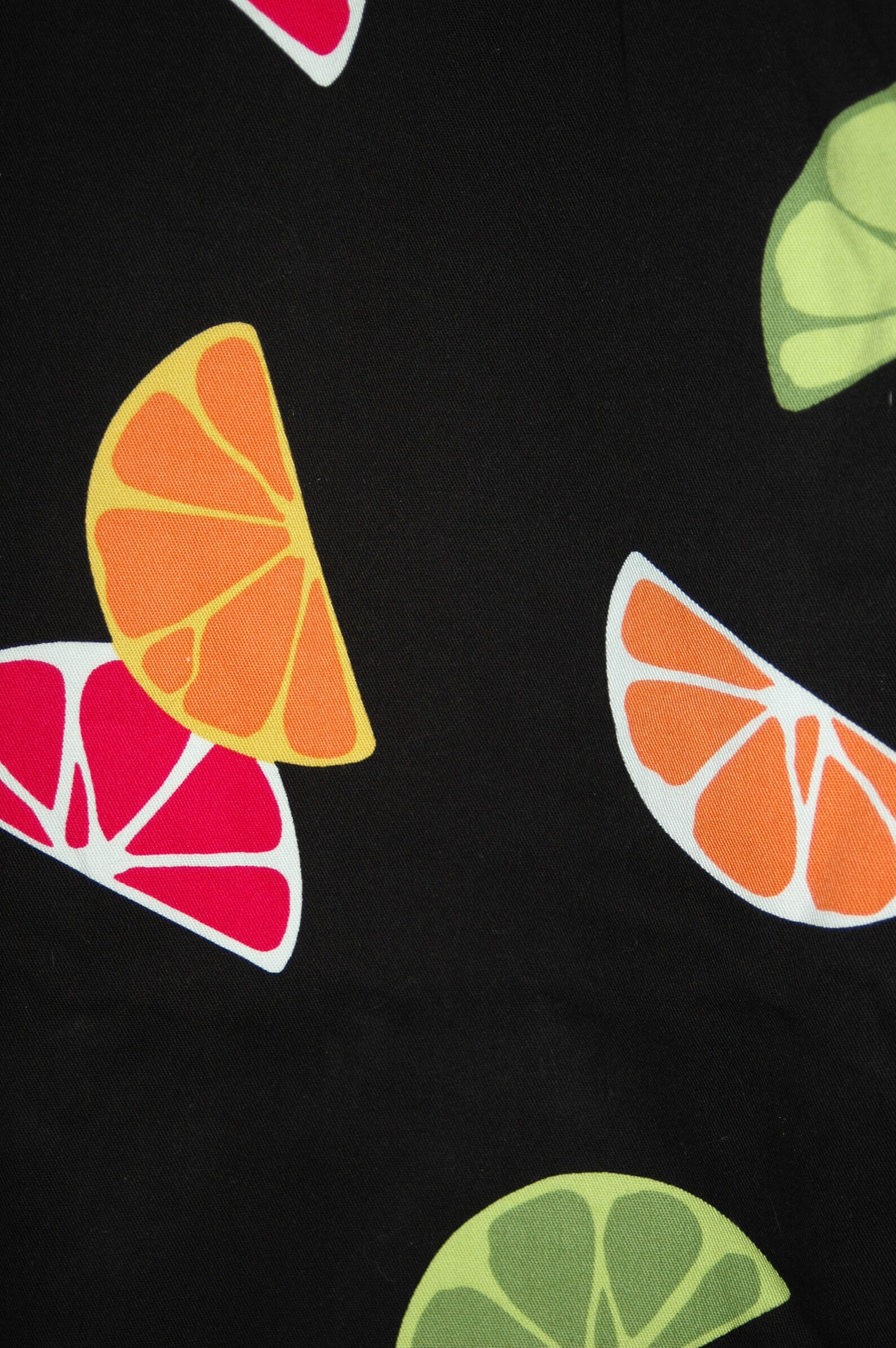 1990s 2000s NOS Black Pink Yellow Orange Green Citrus Fruit Capri Pants ...