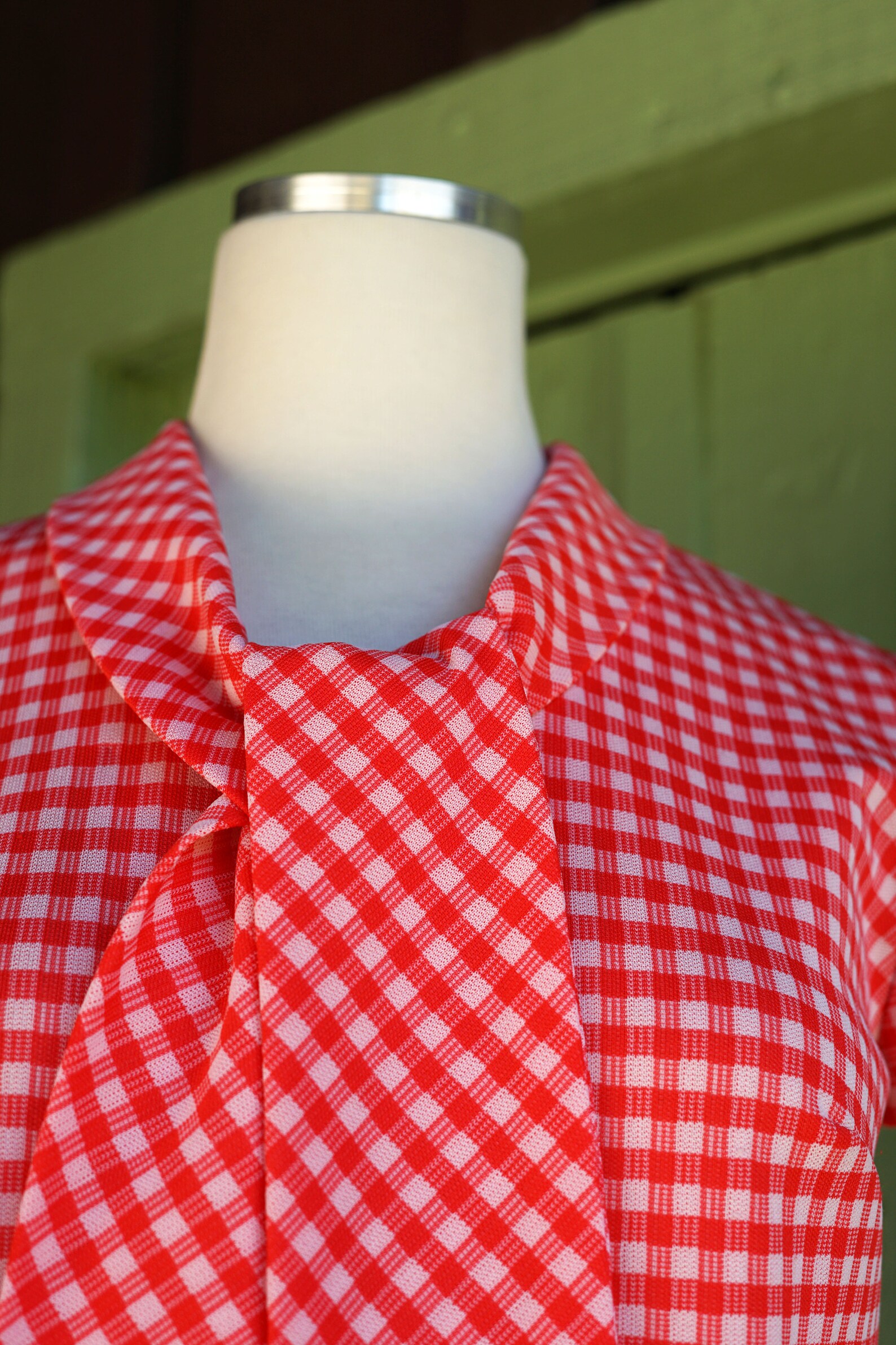 1960s Red and White Checkered Picnic Top // 60s Red White Plaid Checked ...