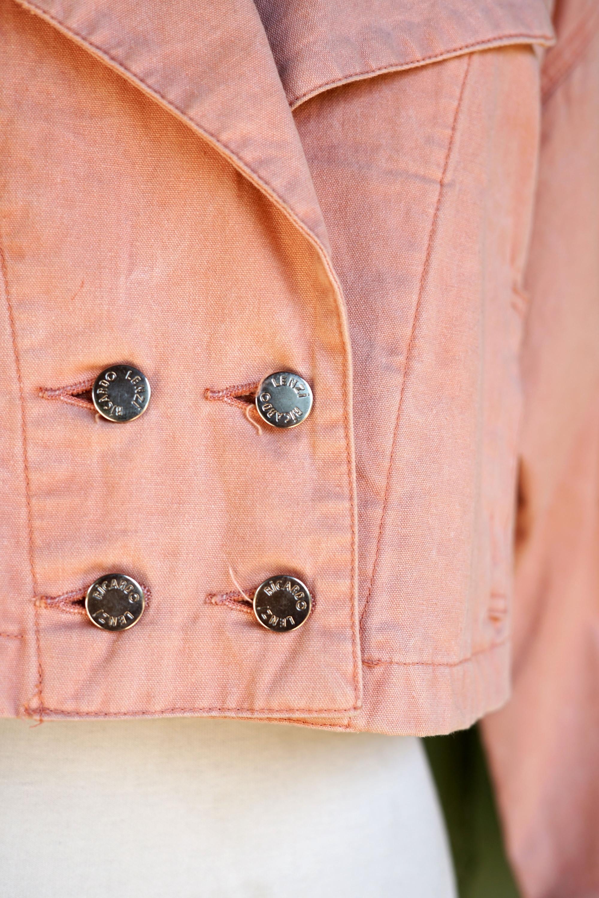 1980s 1990s Dusty Pink Cropped Relaxed Fit Jacket // 80s 90s Cotton ...