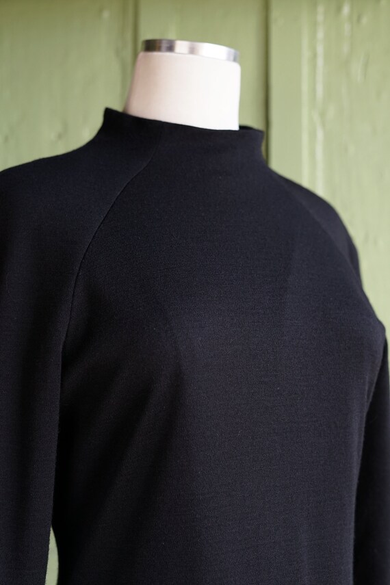 1990s Black Mod Wool Dress // 90s does 60s Futuristic… - Gem