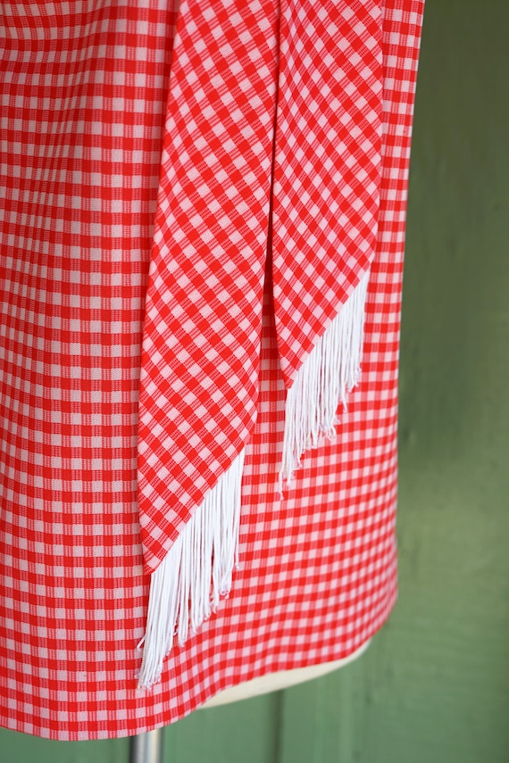 1960s Red and White Checkered Picnic Top // 60s Red W… - Gem