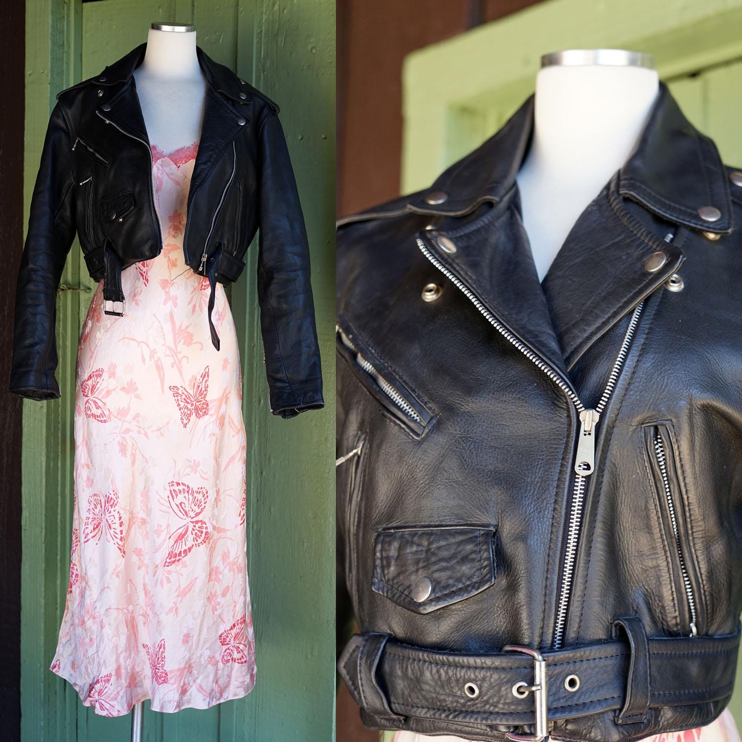 1990s Black Moto Leather Jacket // 90s Classic Iconic Thick Leather ...