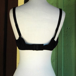 1970s 1980s Black Lace Trimmed Underwire Bra // 70s 80s Black Bra - Etsy