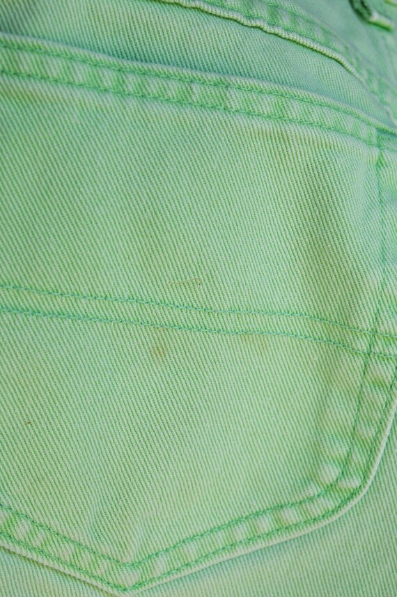 1990s Green Denim Shorts by Riders // 90s Light Green… - Gem