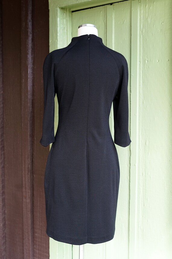 1990s Black Mod Wool Dress // 90s does 60s Futuristic… - Gem