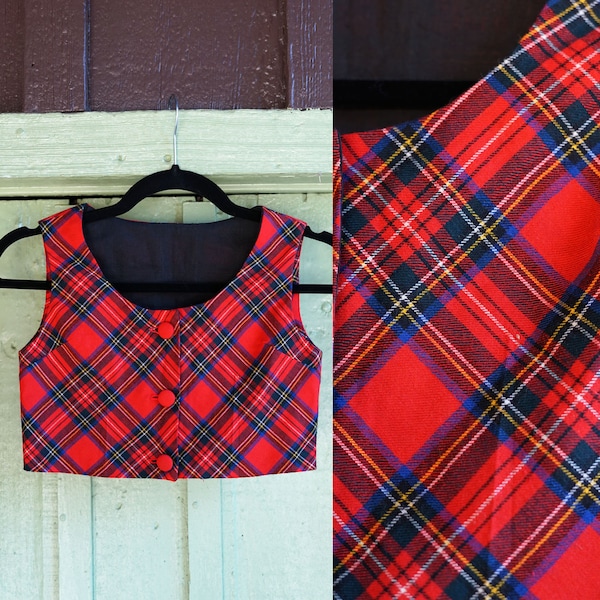 Red Plaid Vests - Etsy