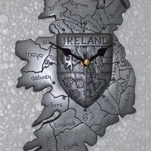 Map of Ireland Wall Clock With Provincial Crest - Etsy