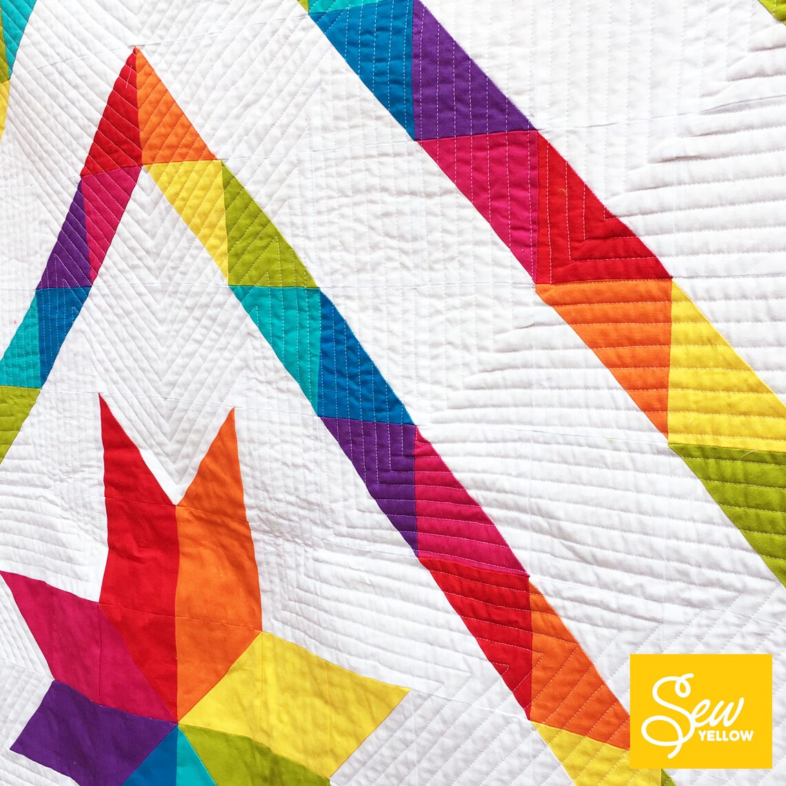 PDF Quilt Pattern: Rainbow Star Patchwork Quilt Pattern PDF Download - Etsy
