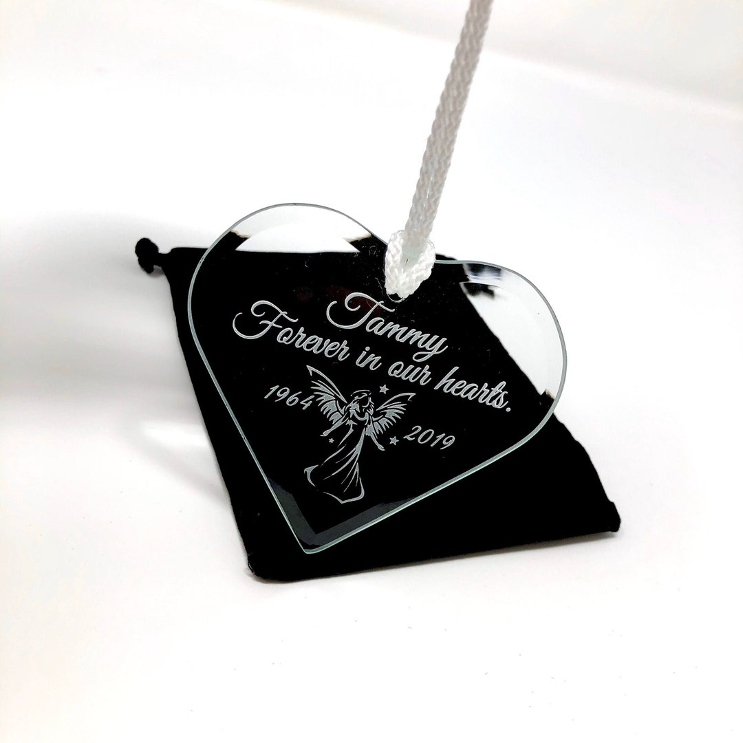 Etched Glass Memorial Suncatcher: Personalized Remembrance Ornament - Etsy