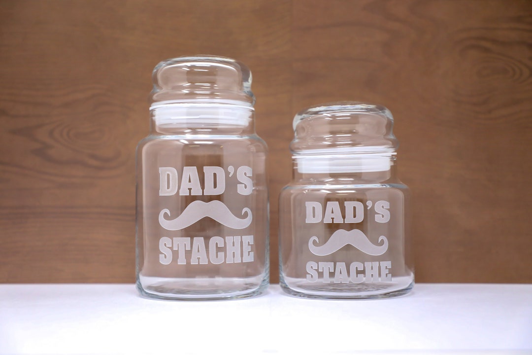 Dad's Stache Etched Treat Jar Cookie Jar Christmas - Etsy