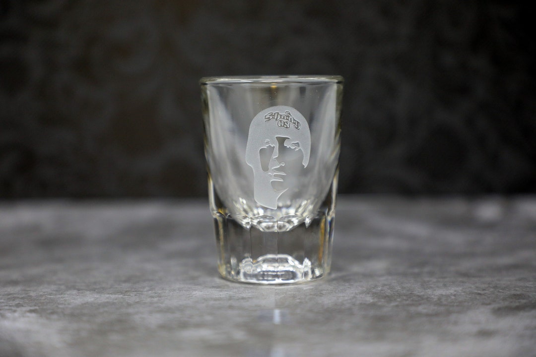 Eminem Inspired Whiskey 2 Oz Shot Glass, Etched, 90s Rap Hip Hop Legend ...