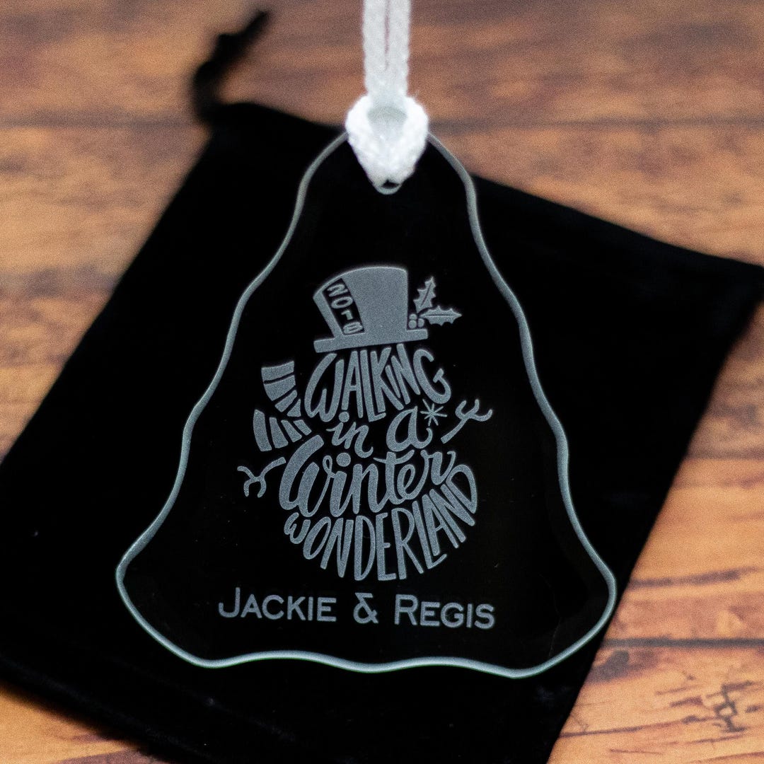 Walking in a Winter Wonderland Snowman Tree Custom Etched Ornament ...