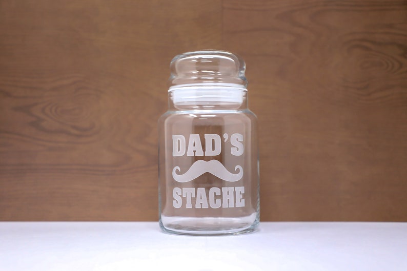 Dad's Stache Etched Treat Jar Cookie Jar Christmas | Etsy