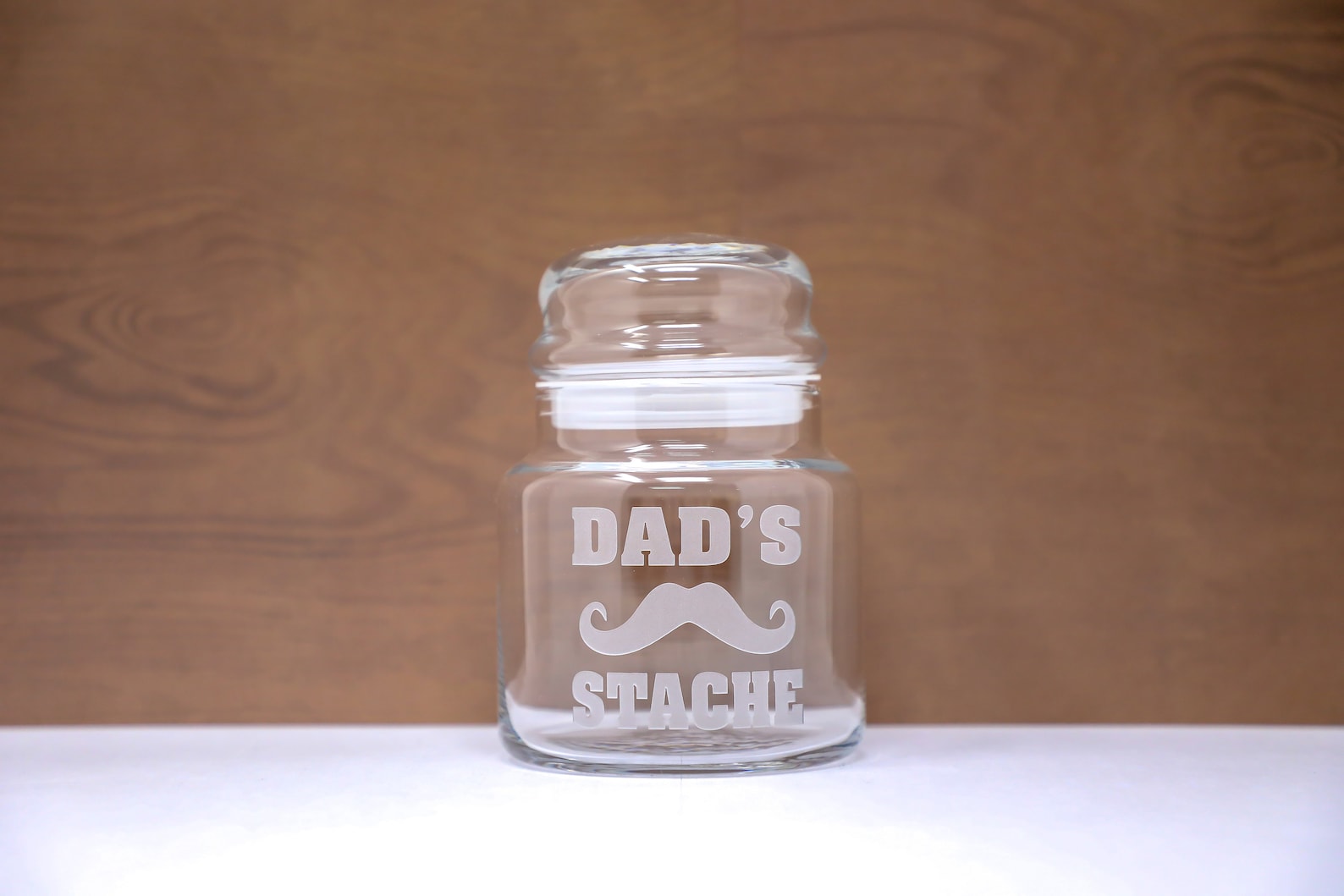Dad's Stache Etched Treat Jar Cookie Jar Christmas | Etsy