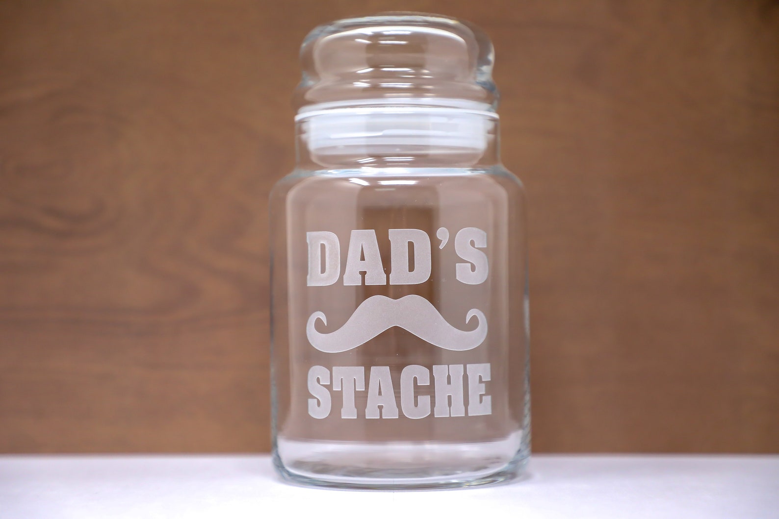 Dad's Stache Etched Treat Jar Cookie Jar Christmas | Etsy