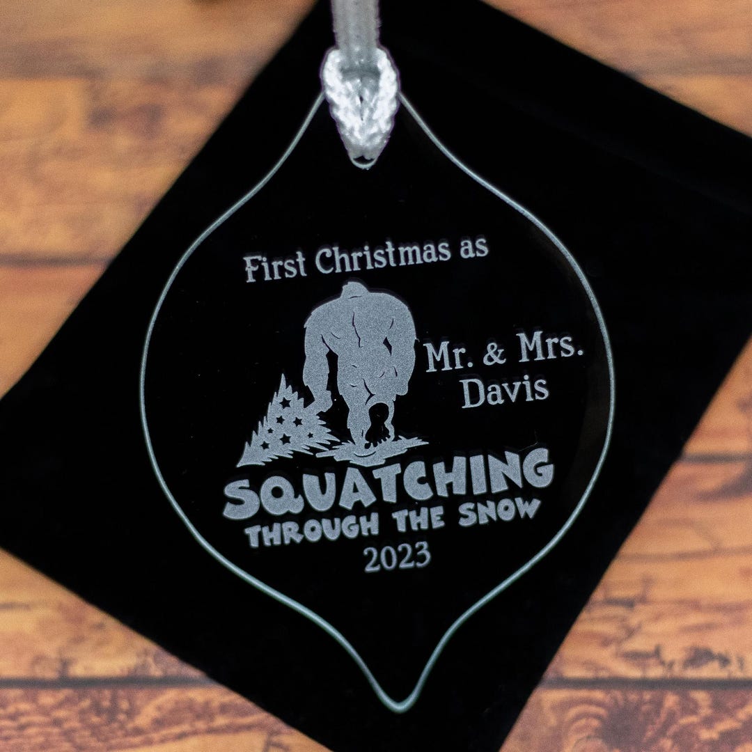Sasquatch Bigfoot Squatching Through the Snow Christmas Tree Custom ...