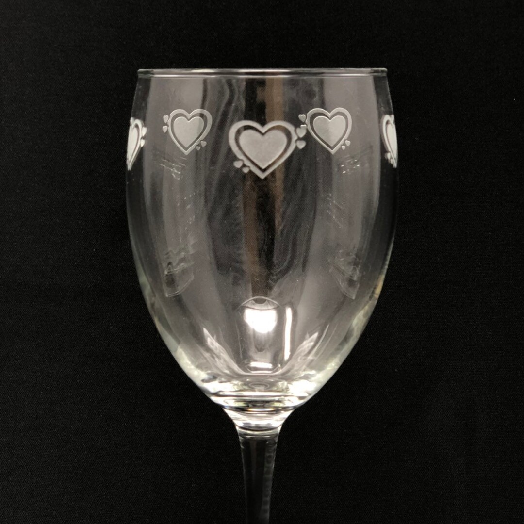 Wrap Around Heart Wine Glass, Etched, Free Shipping - Etsy