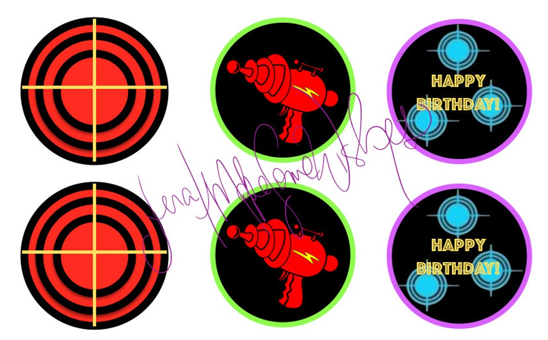 Laser Tag Lollipop/cupcake Toppers Digital Download - Etsy