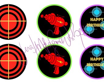 Laser Tag Cupcake Toppers Birthday Party Favor Neon Glow - Etsy